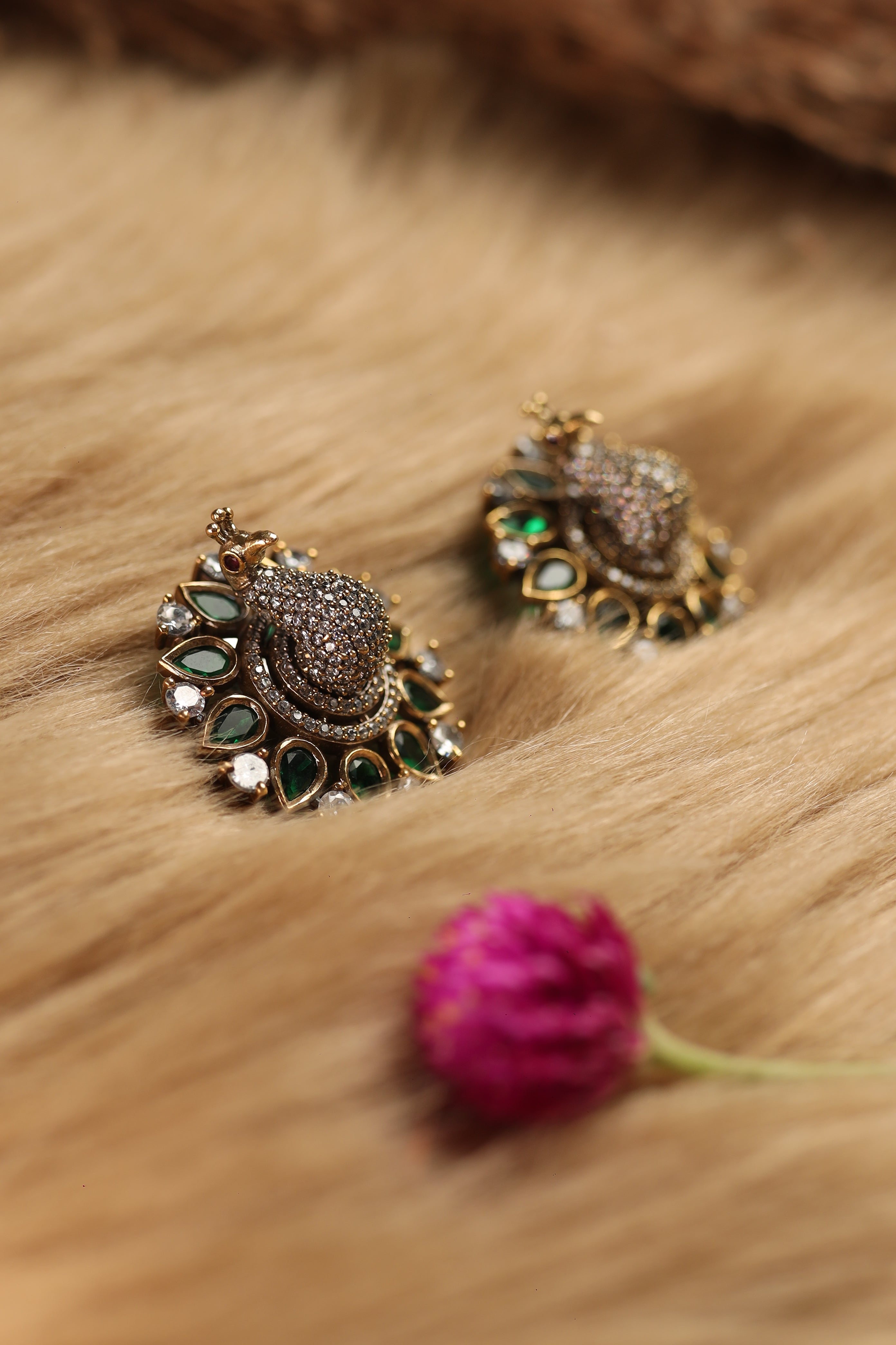 Mayur Studs - Green – Ishil