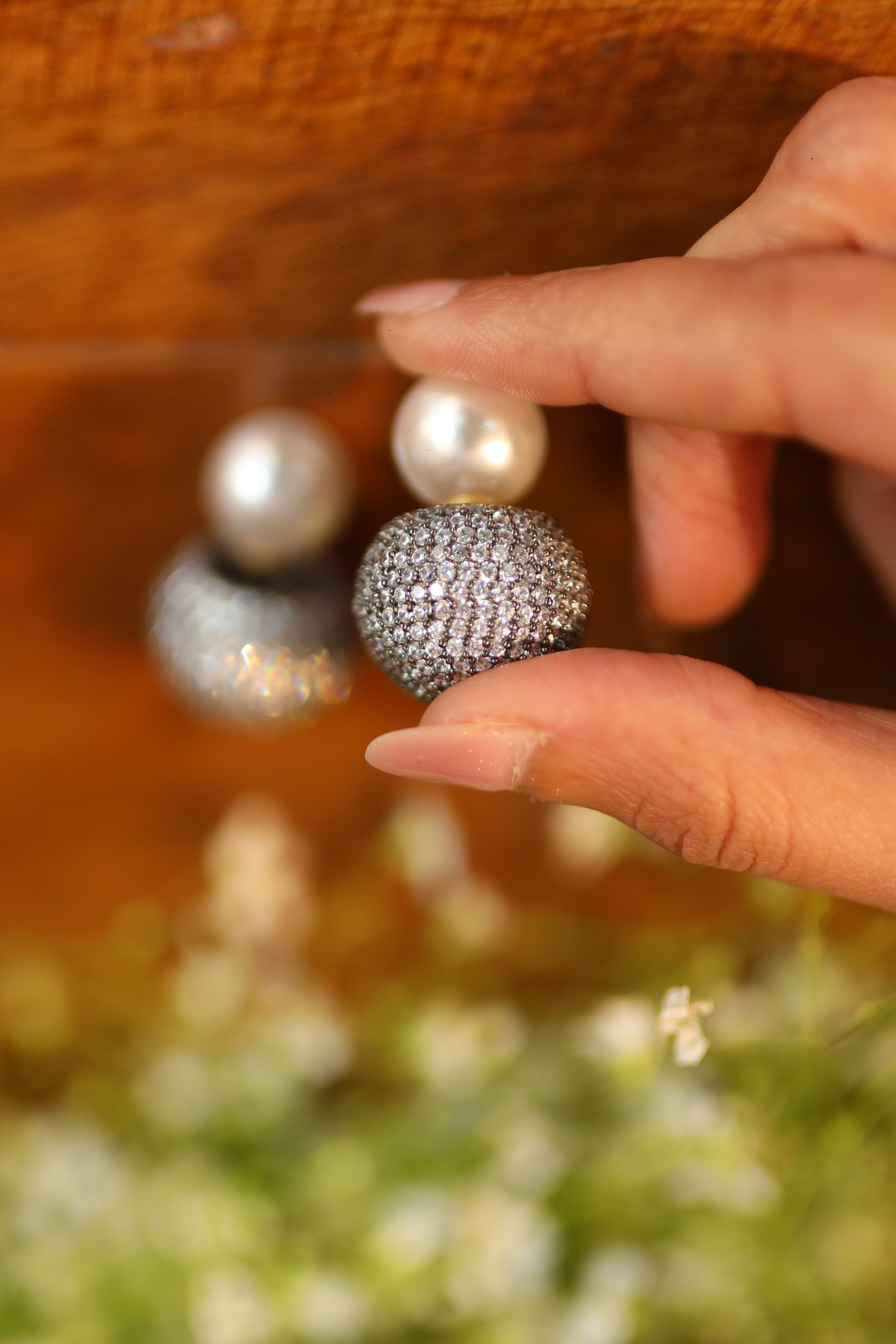 Shimmer Bomb Earrings (Silver) – Ishil