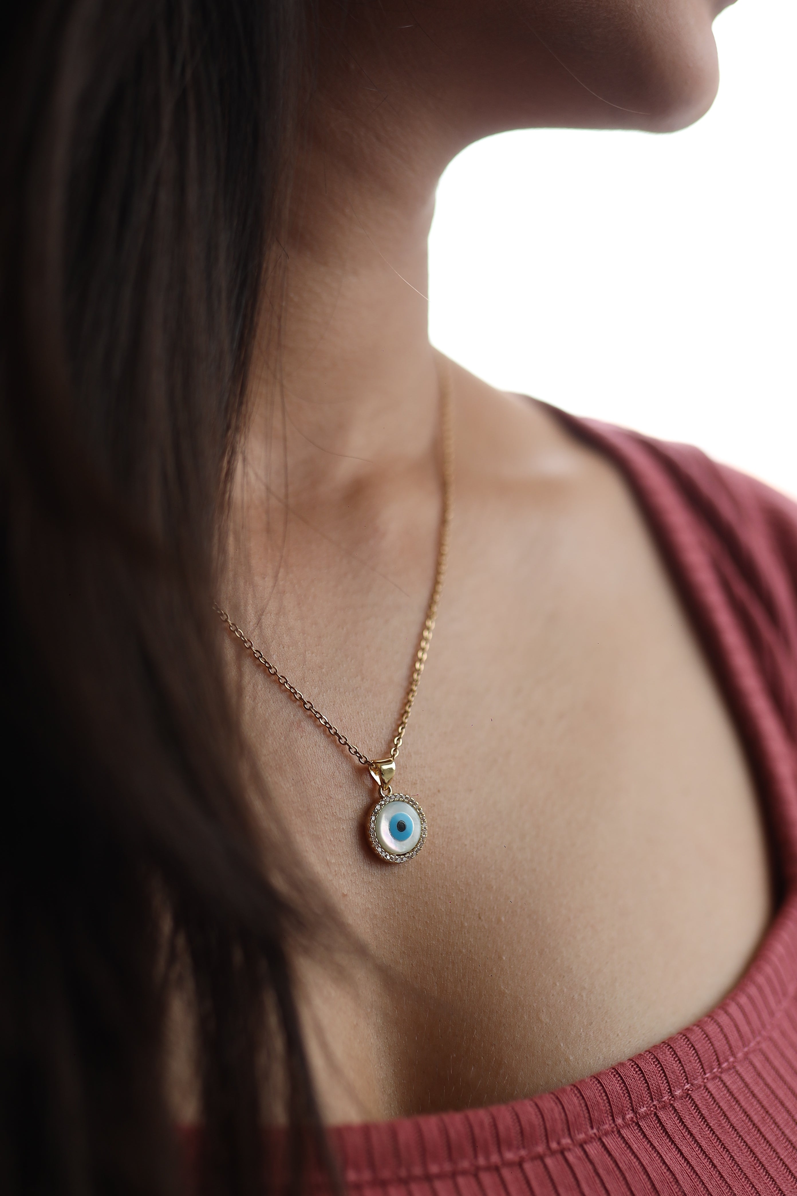 Gold Evil Eye Pendant – Ishil