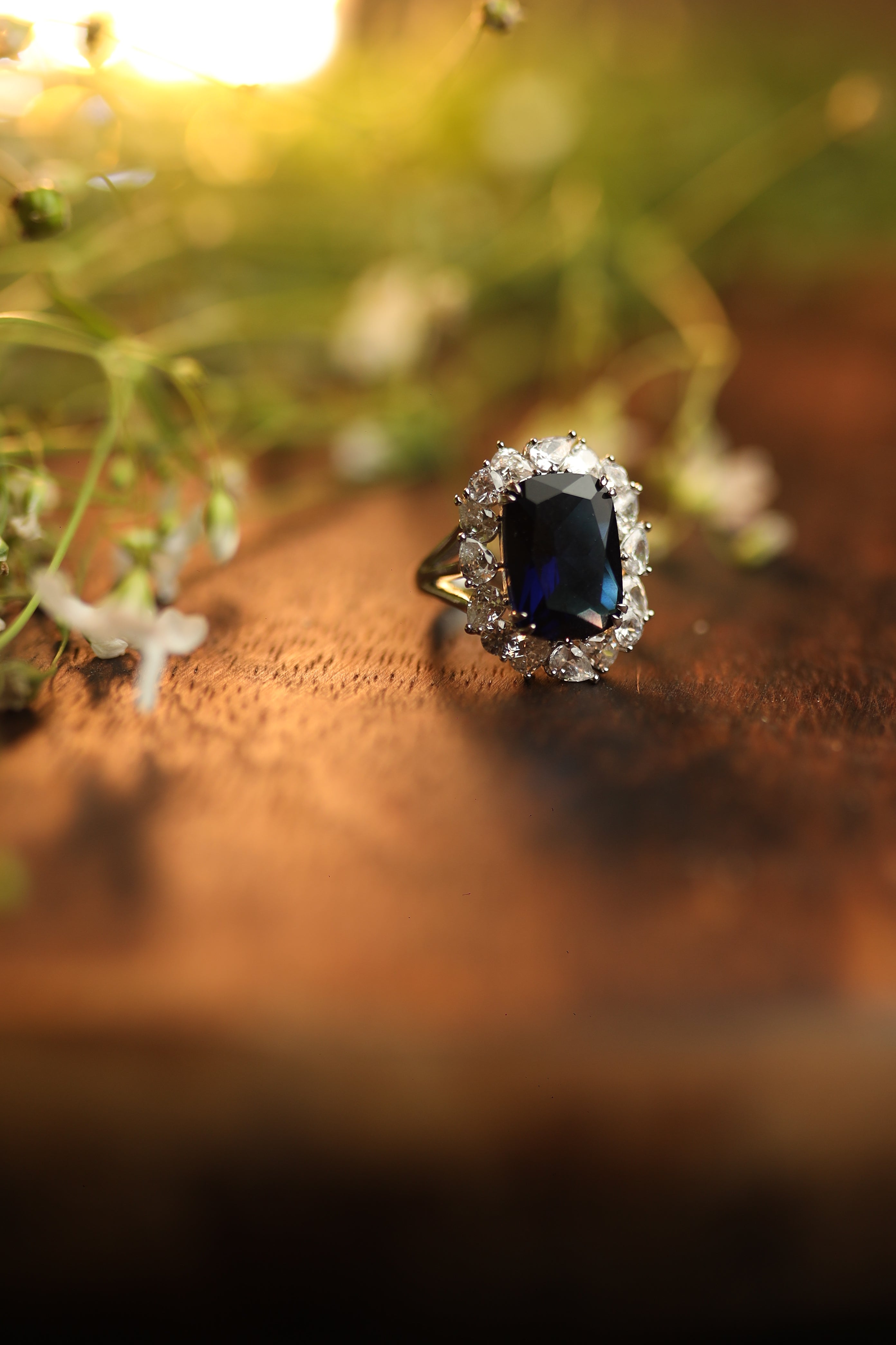 Sofia Diamond Ring - Blue – Ishil